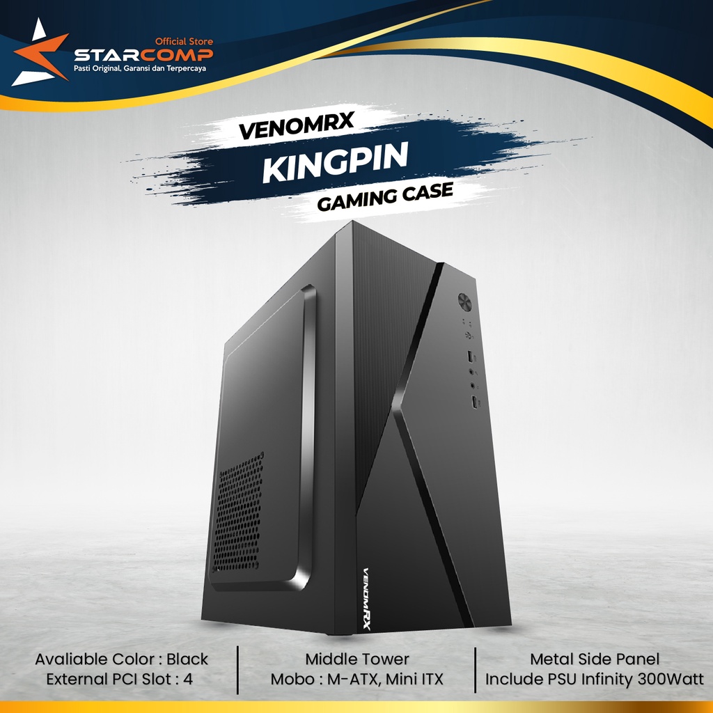 Jual PC CASING VENOM RX KINGPIN + PSU 380WATT // CASE PC VENOMRX ...