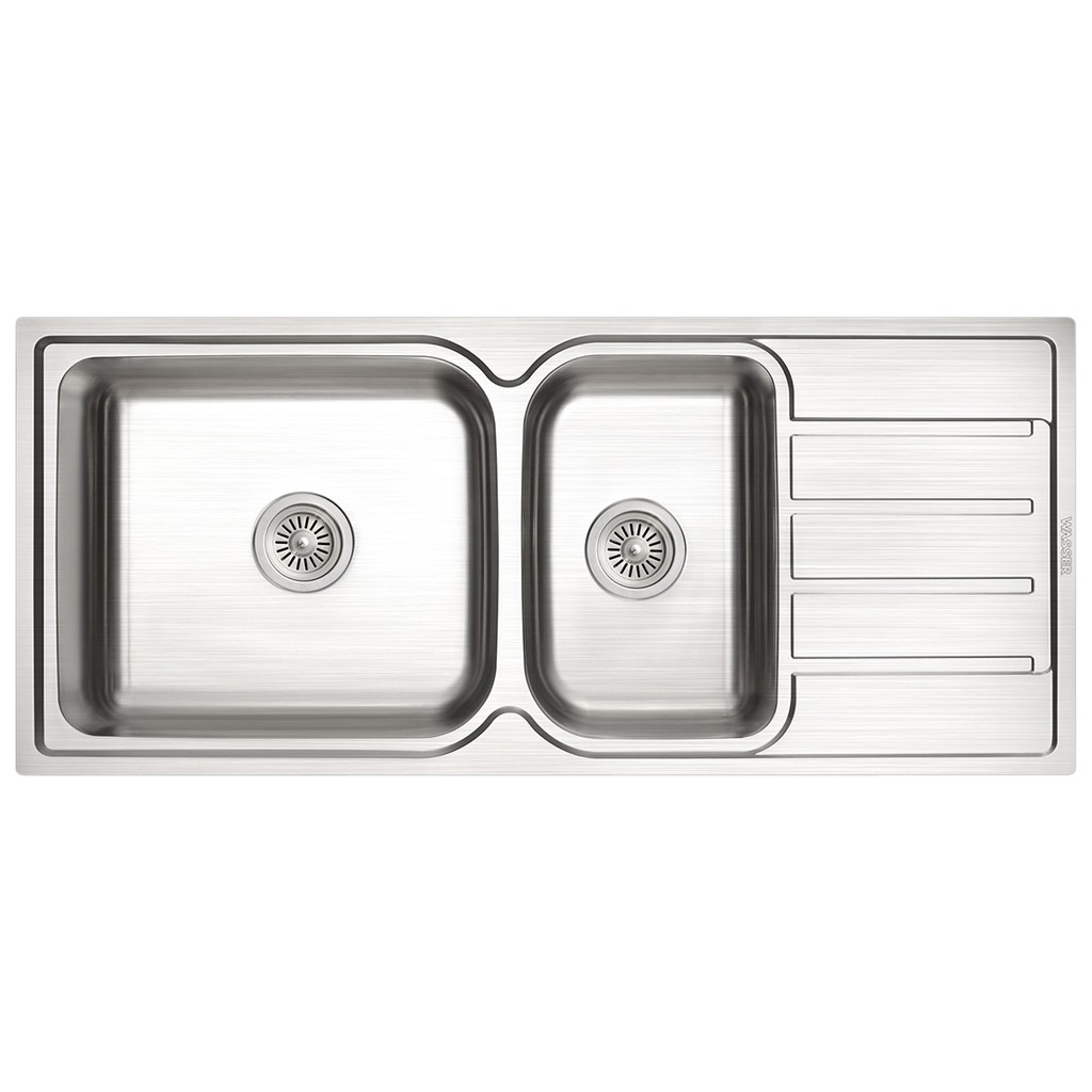 Jual WASSER Kitchen Sink Set Sylvia Semi Minimalist 1 1/2 Bowls 1 ...