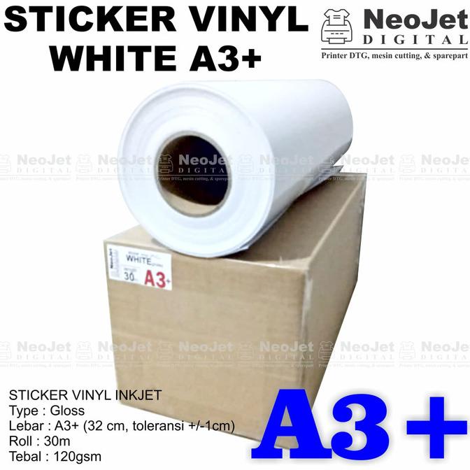Jual PROMO SPESIAL Vinyl Coating Sticker For Inkjet Printer 30 m White ...