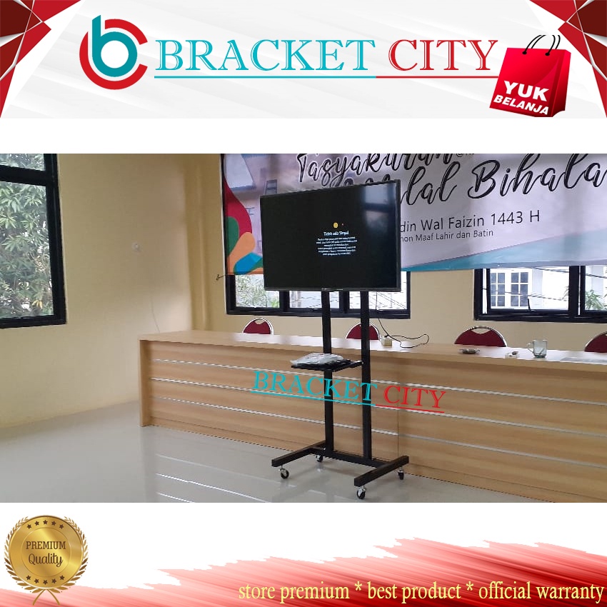 Jual Bracket standing tv berdiri roda 65 60 55 50 43 42 40 32 inch ...