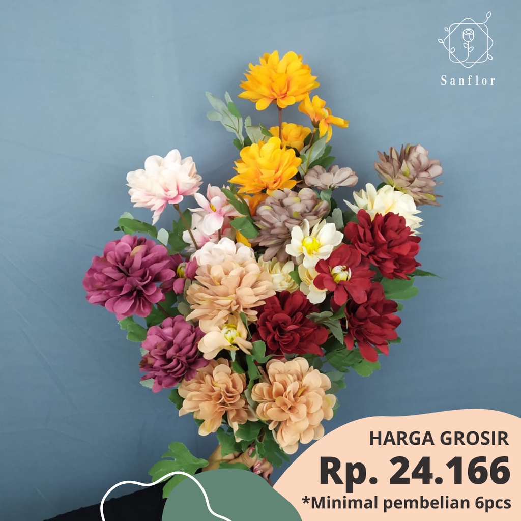 Jual Bunga Ice Ball/artificial bunga dahlia/Bunga dahlia palsu | Shopee ...