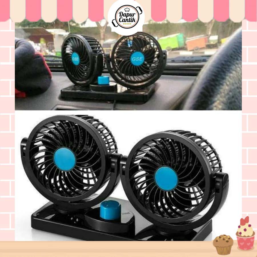 Jual DapurCantik Kipas Angin Mobil 360 Degress Double-Headed Fan Kipas Ganda DC 12 Volt - DFAN ...