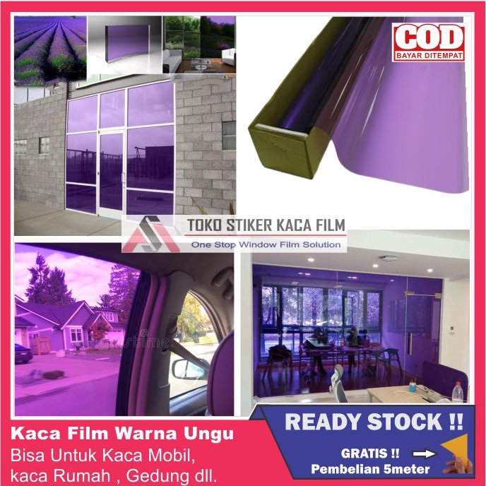 Jual Stiker Kaca Film Jendela Rumah Riben Warna Ungu Kaca Vilm Mobil ...