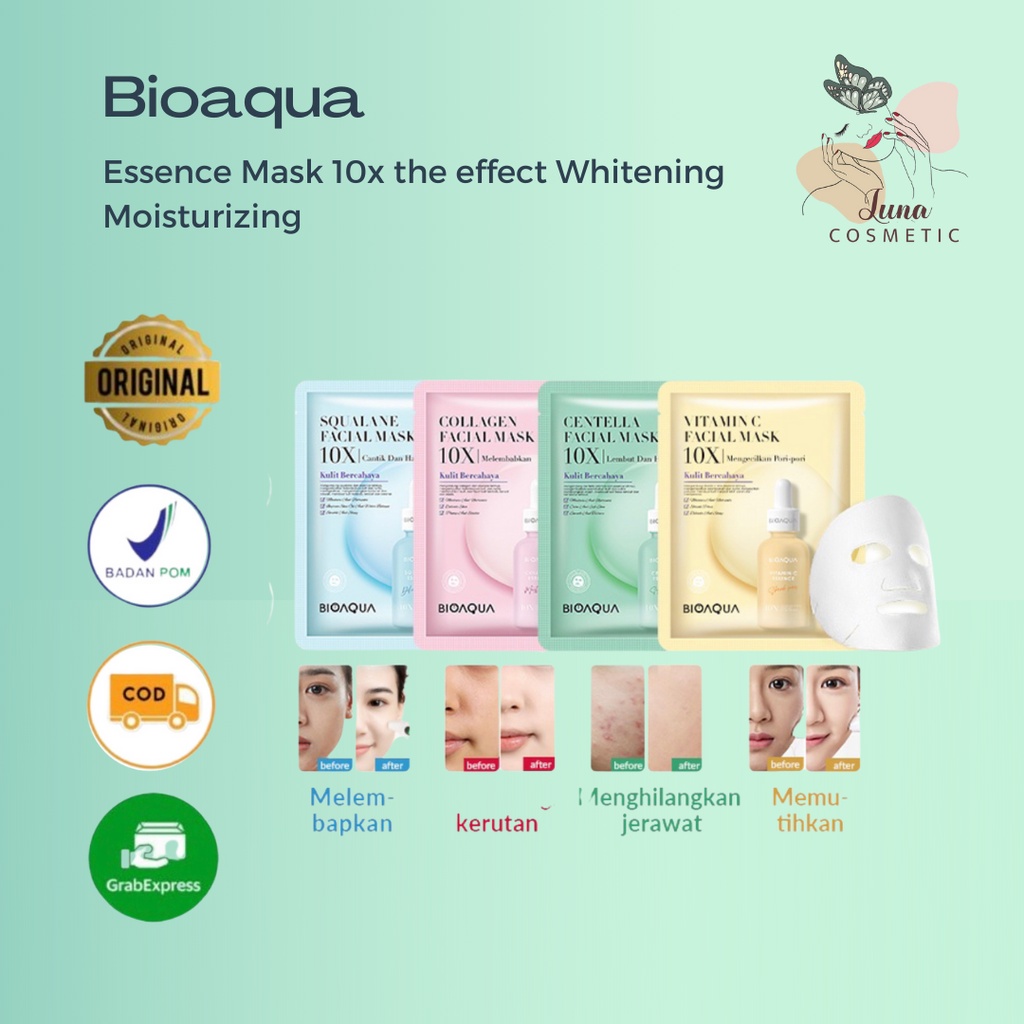 Jual BIOAQUA Essence Mask 10x the effect Whitening Moisturizing SKIN CARE Sleeping MASKER wajah ...