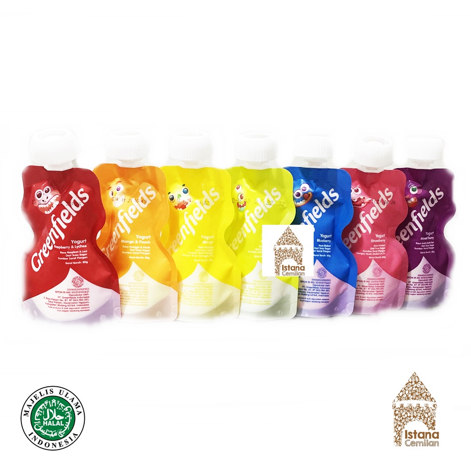 Jual Greenfields Yogurt Squeeze Pouch Blueberry / Strawberry / Mango 80 ...