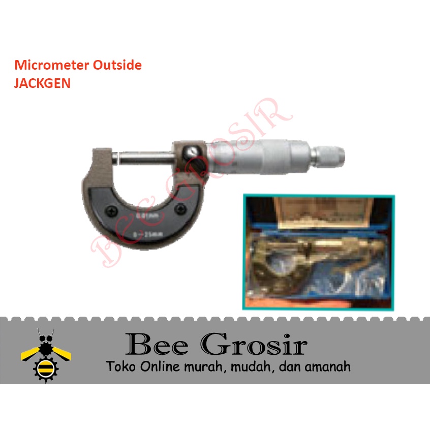 Jual Micrometer Mikrometer Sekrup Alat Ukur Ketebalan Jackgen | Shopee ...