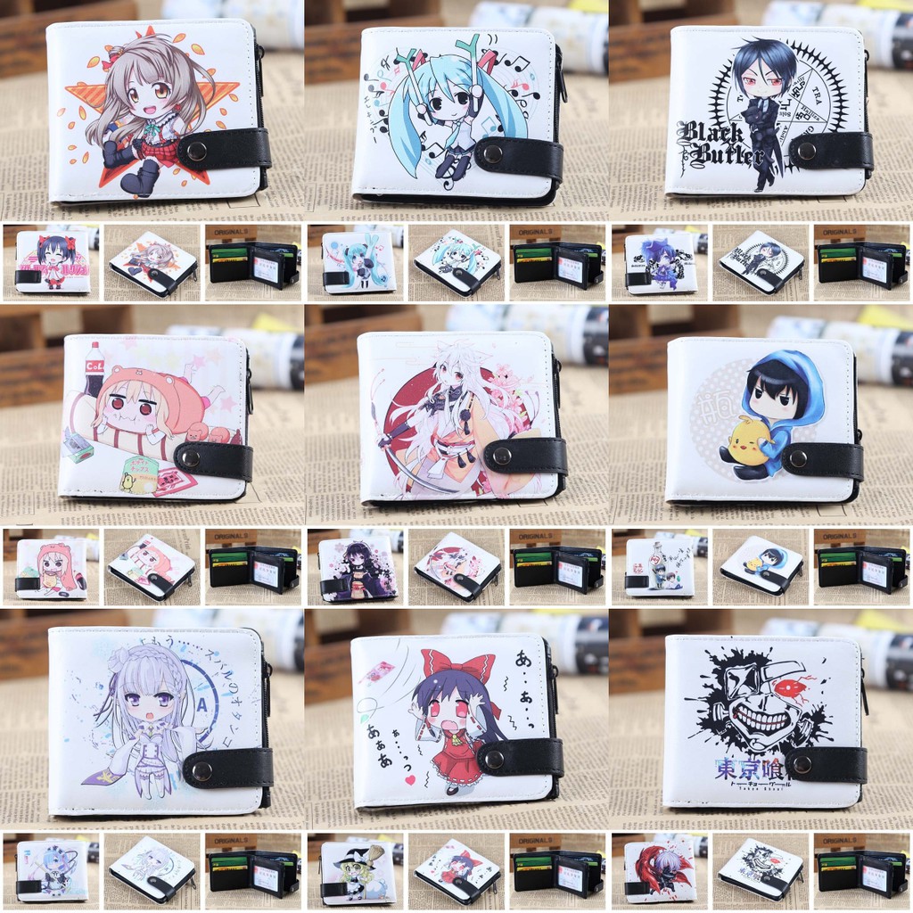 Jual Anime Kartun Tombol Pendek Lipat PU Dompet Butler Hitam Totoro ...