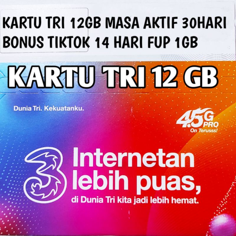 Jual kartu perdana tri kuota 8Gb nasional | Shopee Indonesia