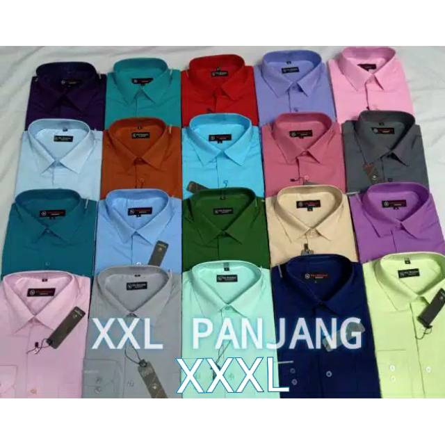 Jual Kemeja Big Size Jumbo XXL XXXL Polos Pria Lengan Panjang Kemeja Kerja Kemeja Kantor Kemeja ...