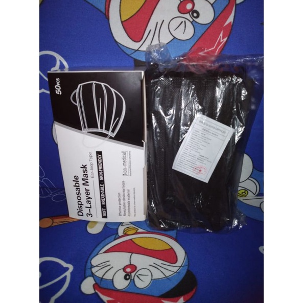 Jual Earloop hitam 3 ply isi 50 pcs tebal | Shopee Indonesia