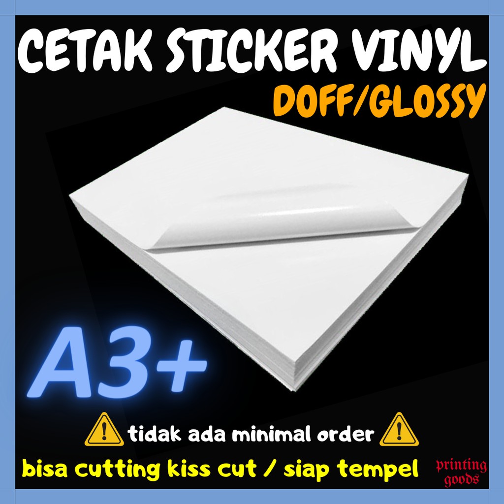 Jual CETAK STICKER VINYL DOFF AND GLOSSY A3+ CUTTING / STIKER VINYL ...