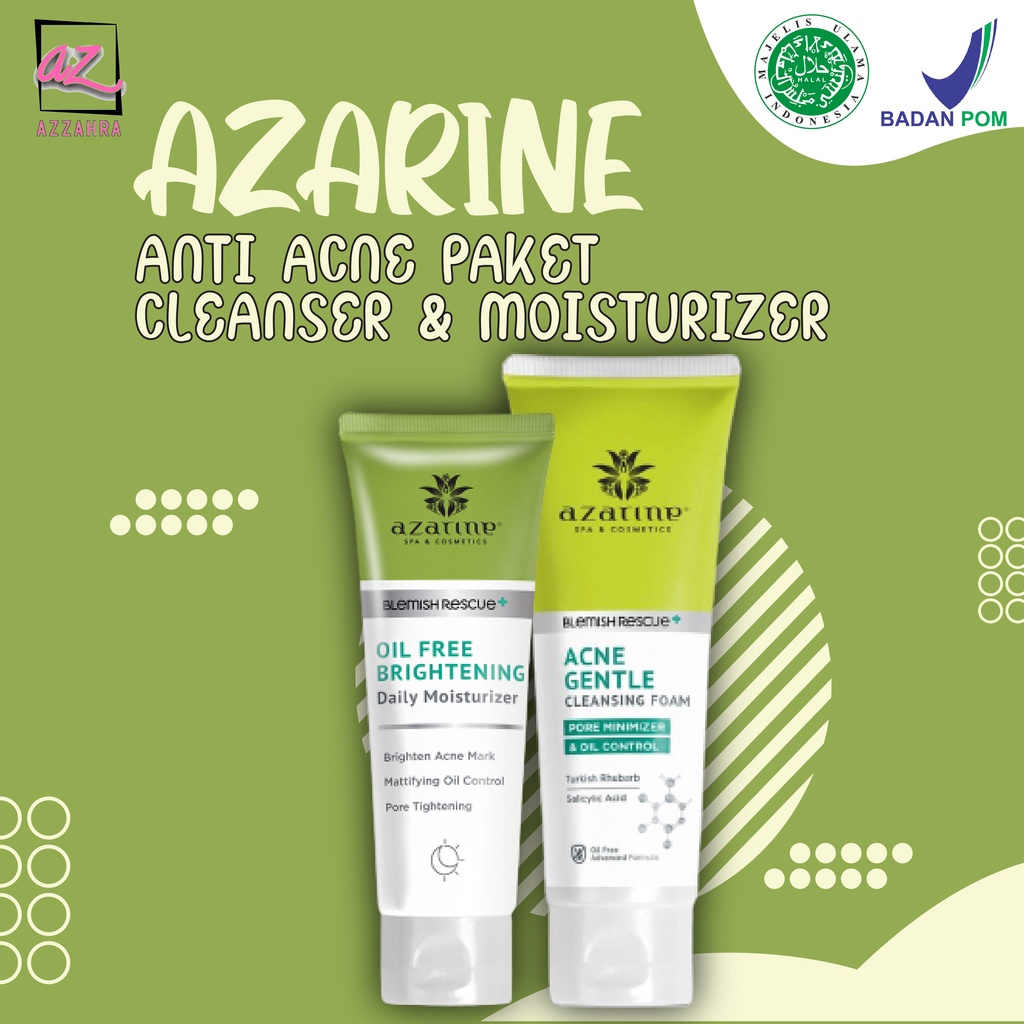 Jual AZARINE Anti Acne Paket Cleanser & Moisturizer - 2pcs / Acne ...