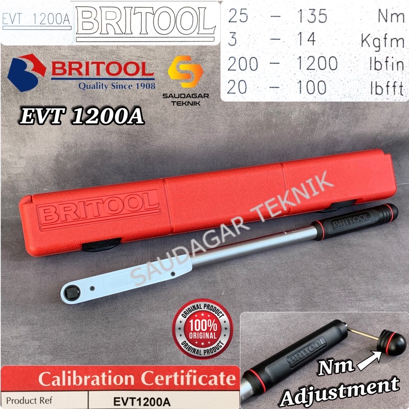 Jual Kunci Momen BRITOOL EVT 1200 A Kunci Torsi Torque Wrench EVT1200A ...