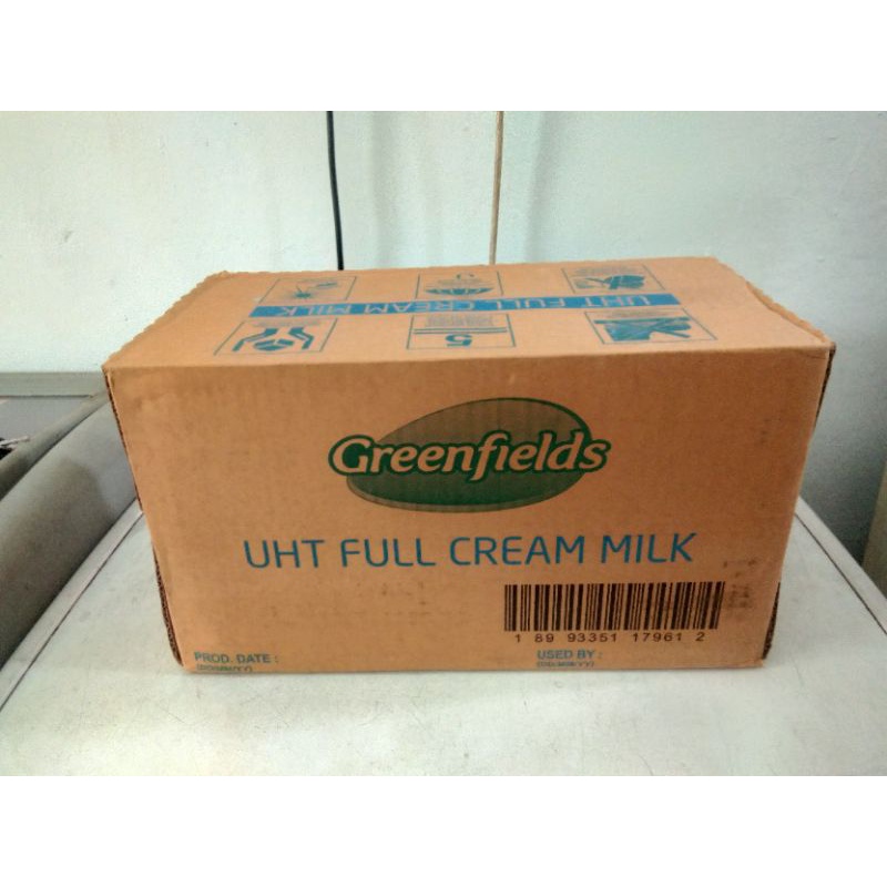 Jual Susu UHT Greenfields Full Cream 1 Liter isi 12 pcs Karton/Dus | Shopee Indonesia