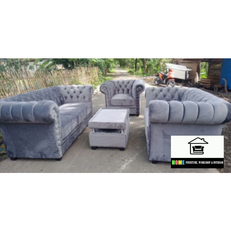 Jual Sofa Kancing jumbo (beludru halus) | Shopee Indonesia