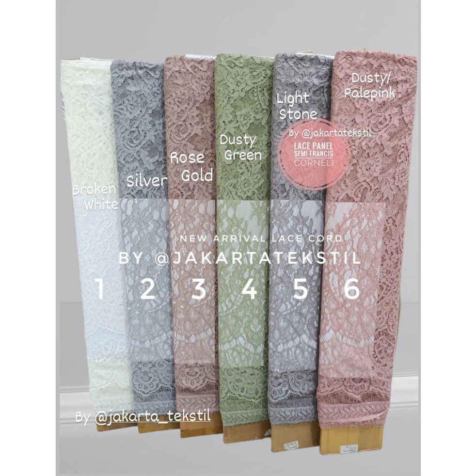 Jual [ 453 ] KAIN LACE BROKAT PANEL SEMI FRANCIS SOLTIS CORNELI (Harga ...