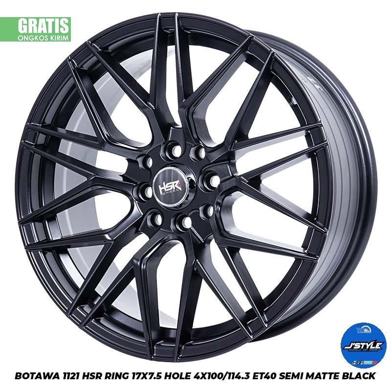 Jual Velg Racing Ring 17 HSR BOTAWA 1121 FC Ring 17X7,5 Hole 4X100/4X114,3 ET40 Black | Shopee ...