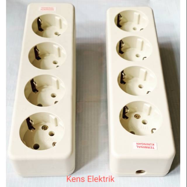 Jual Stop Kontak 4 lubang Colokan 4 lobang Terminal Kabel Kuningan 4lubang UTICON | Shopee Indonesia