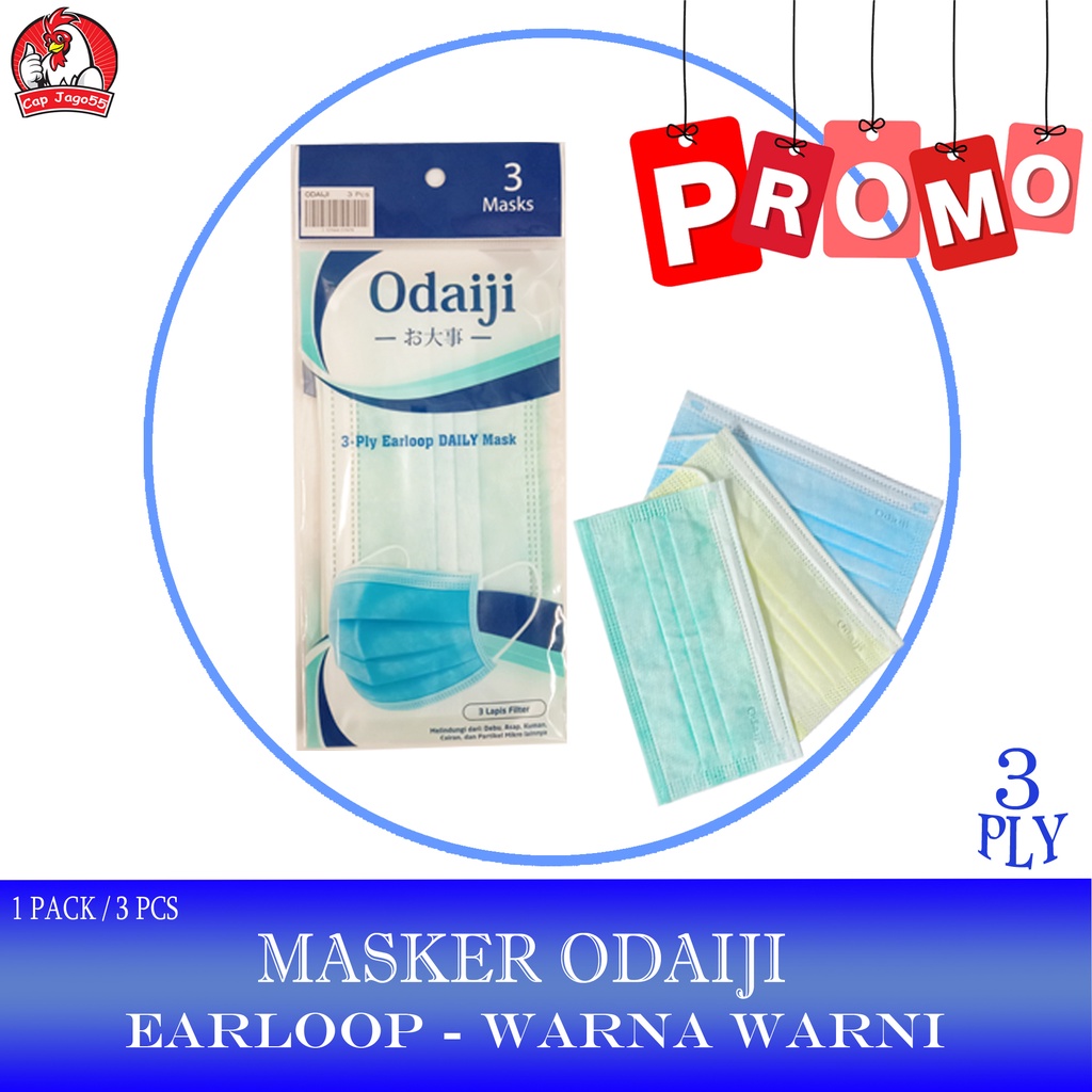 Jual Masker 3 Ply Odaiji Sachet Warna Warni - 3 Pcs | Shopee Indonesia