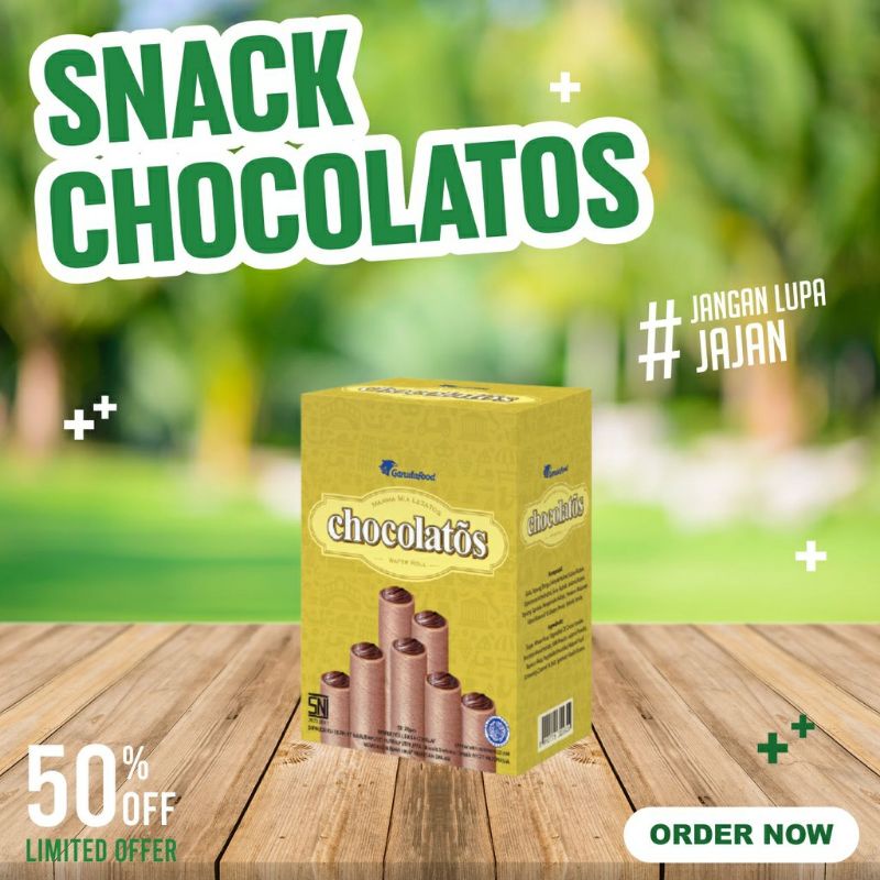 Jual Chocolatos Wafer Roll 1 box - 24 pcs -Stick Coklat Murah Garuda ...
