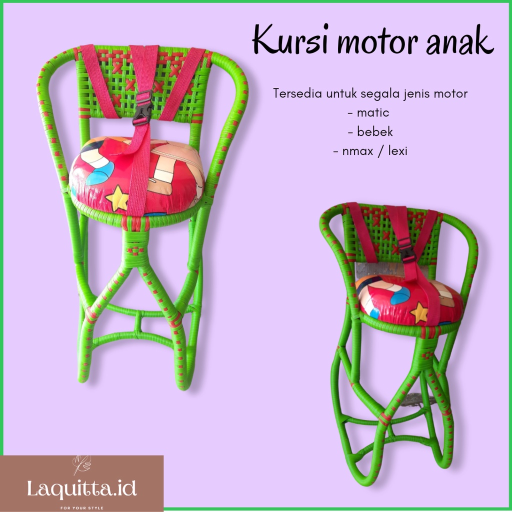 Jual BONCENGAN MOTOR ANAK BAHAN ROTAN ANYAM / KURSI MOTOR ANAK ROTAN ...