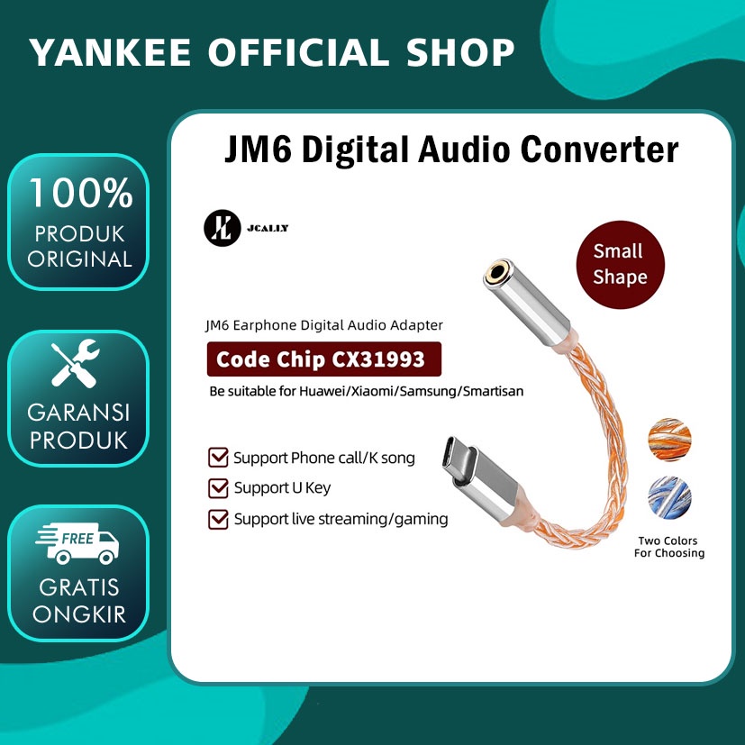 Jual JCally JM6 DAC CX31993 Type C to 3,5mm Audio Converter alt Jcally JA04 JM04 Pro alt CX Pro ...