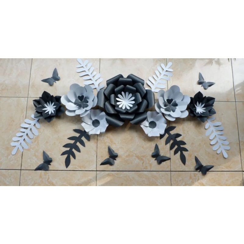 Jual ready stok paper flower dekorasi tunangan bunga kertas backdrop ...