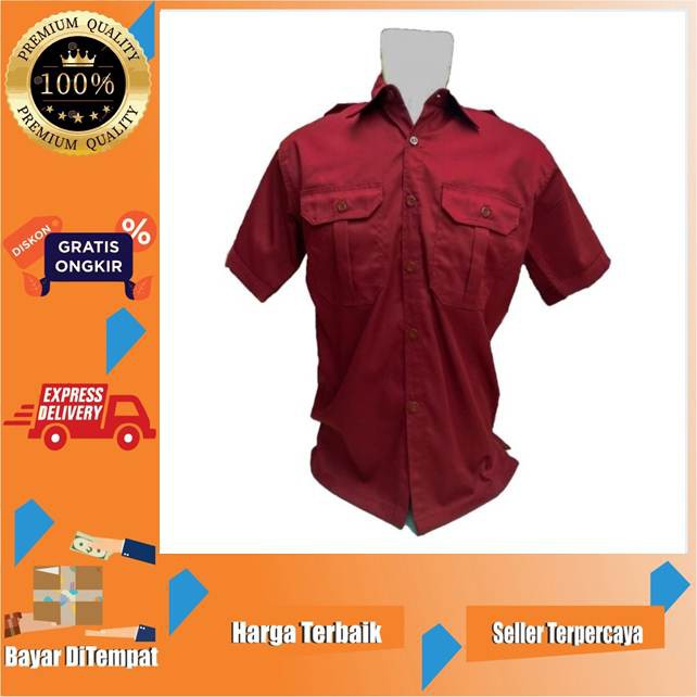 Jual KEMEJA PDL NET TV MAROON - SERAGAM SRAGAM PDL NET MAROON POLOS ...