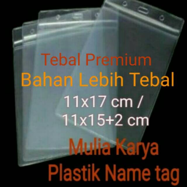 Jual Plastik Nametag 11x17 tebal ( 10 lembar ) / Plastik ID CARD ( 10 ...