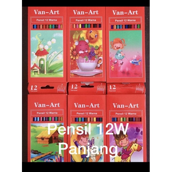 Jual PENSIL WARNA DAVIS | VAN ART 12 WARNA PANJANG PENDEK | PENCIL ...
