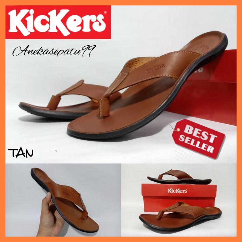 Jual SANDAL JEPIT KULIT KICKERS / SENDAL KICKERS PRIA / SANDAL LEBARAN ...