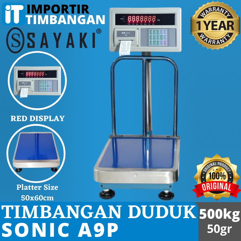 Jual Timbangan Duduk Timbangan Laundry Bench Scale Sonic A9+P Cap 500kg ...