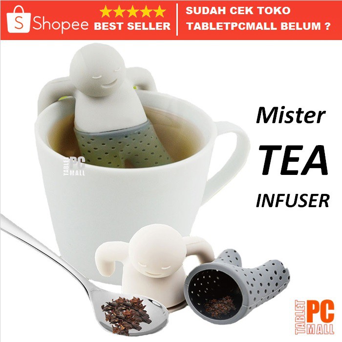 Jual Mister Tea Infuser Strainer Saringan Teh Silikon Model Orang Kecil ...