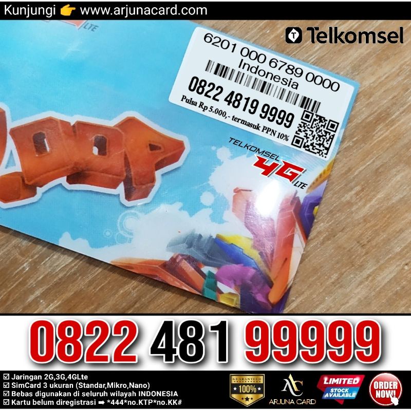Jual PERDANA NOMOR CANTIK SIMPATI LOOP 99999 TELKOMSEL 4G PANCA SUPER ...