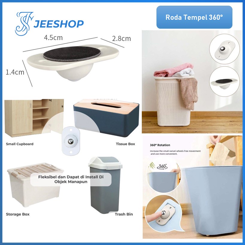 Jual Roda Tempel Stainless 360 Derajat Putar Serbaguna Roda Storage Box ...