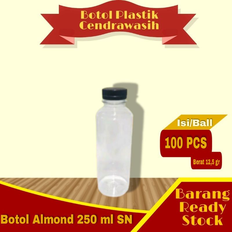 Jual botol plastik almond 250ml short neck (FREE PACKING KARDUS ...