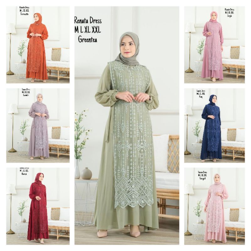 Jual Renata dress modern Naura kebaya / gamis muslim / gamis lamaran ...