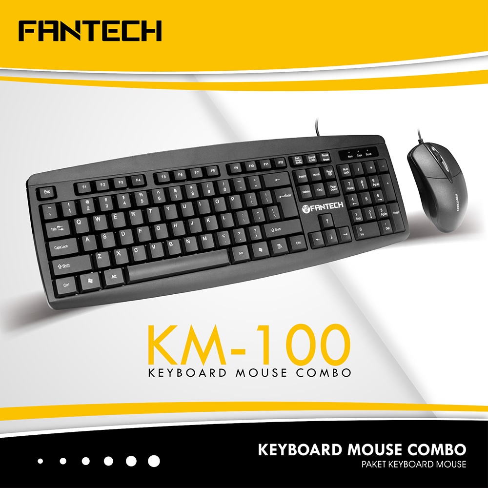 Jual Fantech KM100 Keyboard Mouse Office Combo Bundle Mouse Keyboard ...