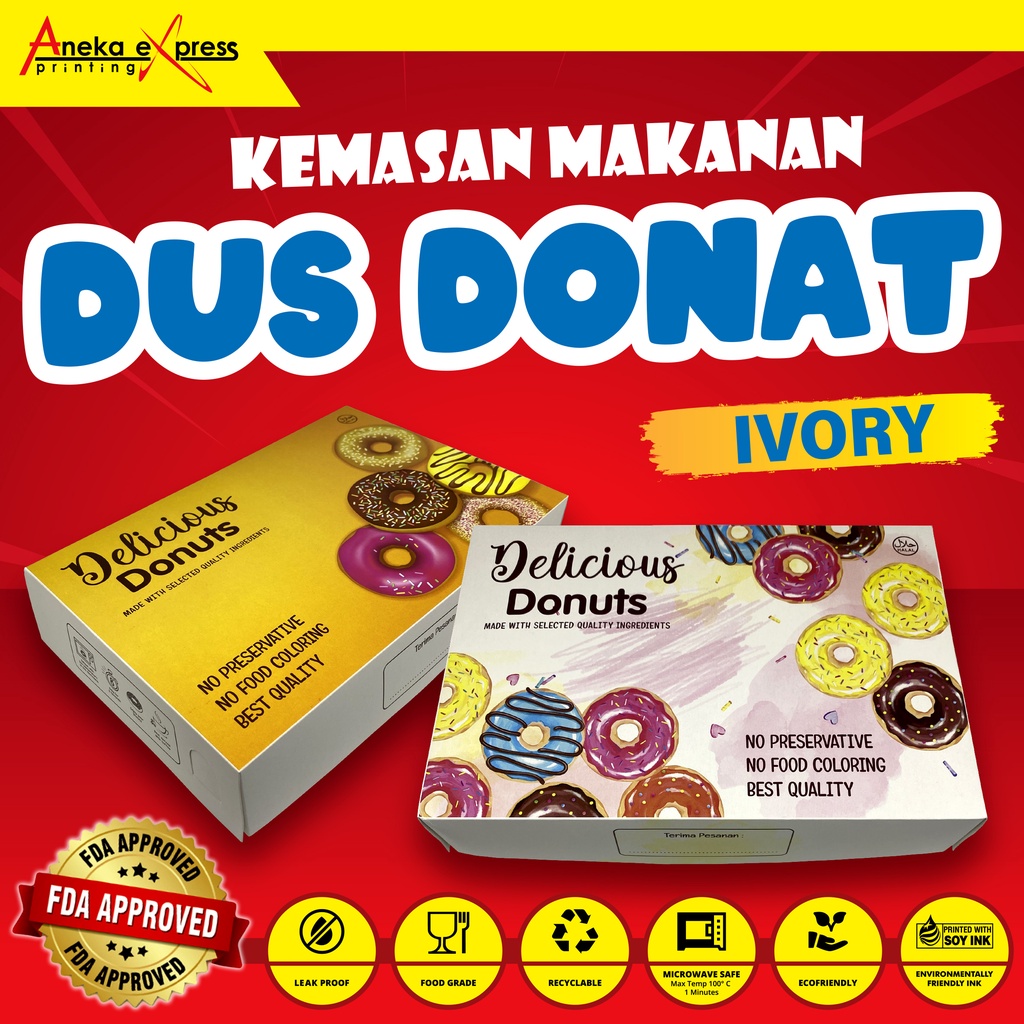 Jual Box Donat Isi 6 Pcs | Dus Donat Motif | Kemasan Donat | Kotak ...