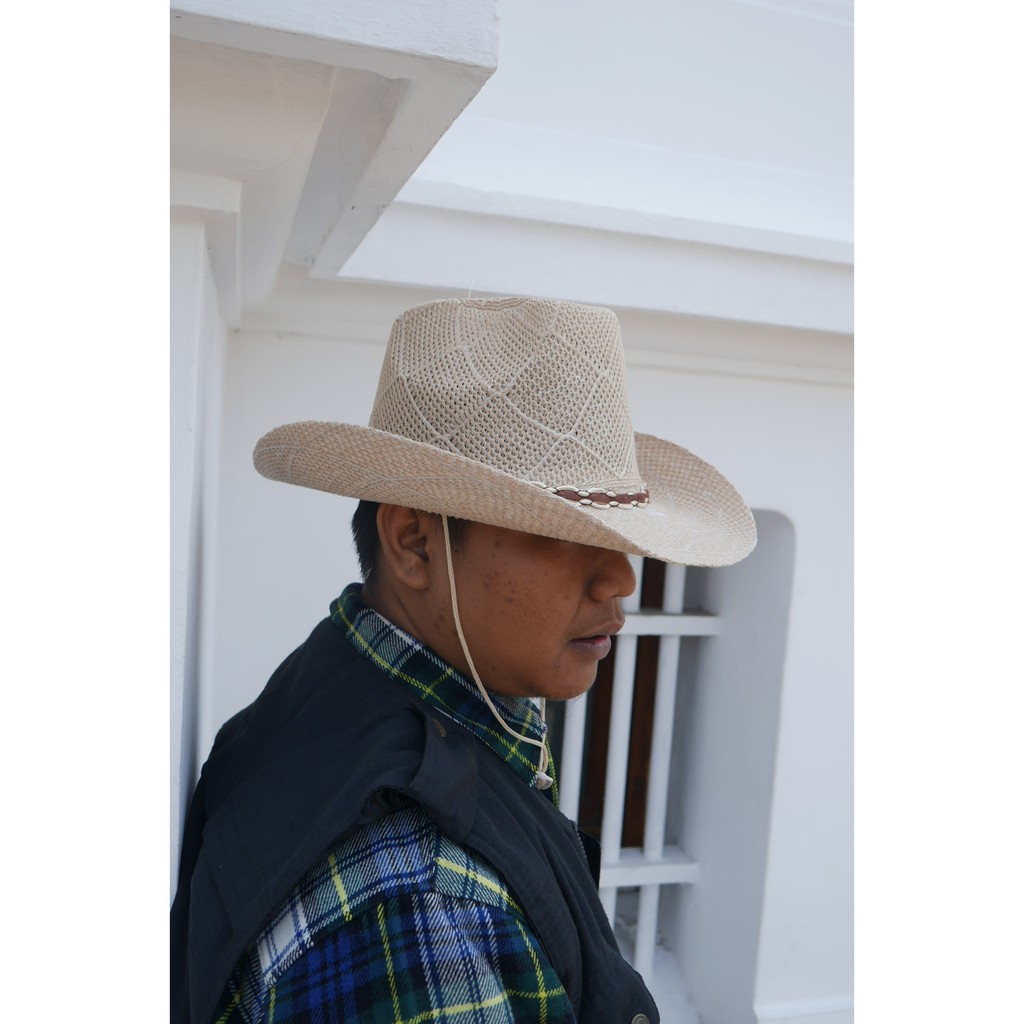 Jual topi koboi bahan benang nilon murah keren | Shopee Indonesia