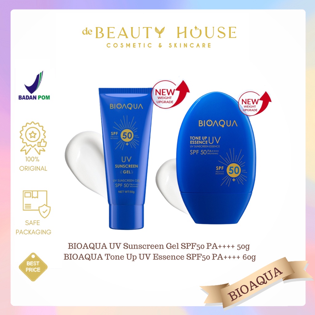 Jual BIOAQUA UV Sunscreen Gel SPF50 PA++++ 50g | BIOAQUA Tone Up UV Essence SPF50 PA++++ 60g ...