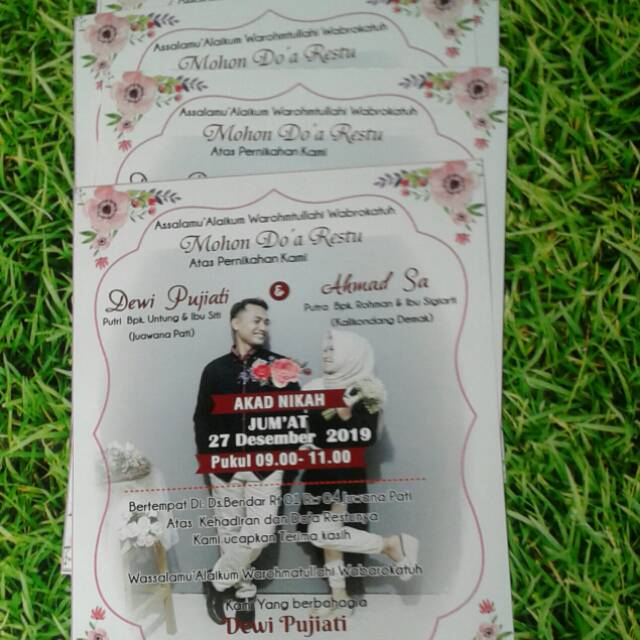 Jual Undangan nikah custom satu lembar ( samir berkat) | Shopee Indonesia