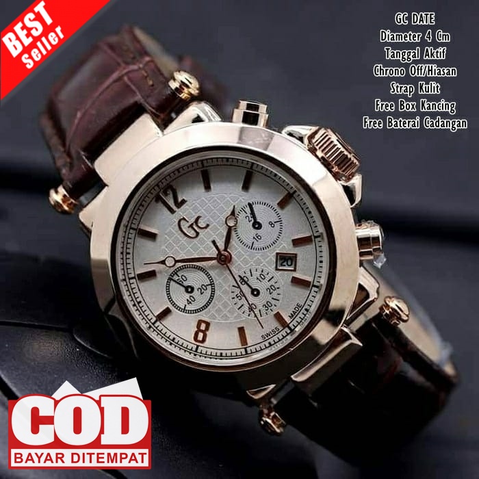 Jual JAM TANGAN WANITA GUESS COLLECTION GC BULAT CHRONO TANGGAL AKTIF ...