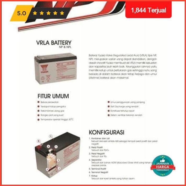 Jual Aki (Baterai) Vrla Ups Kering (Mf Battery) Yuasa Np2.3-12 12V2.3Ah Premium | Shopee Indonesia