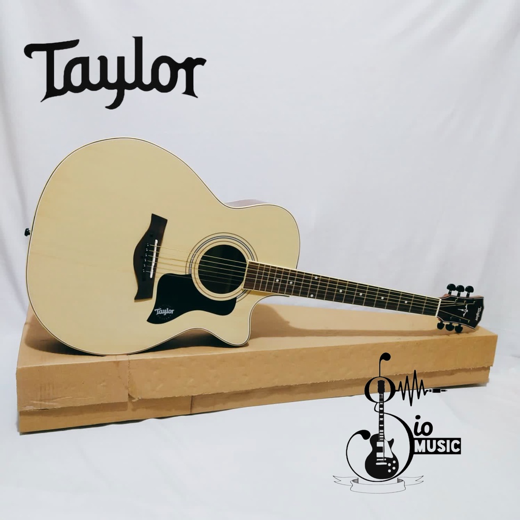 Jual gitar taylor akustik elektrik tanam besi paket lengkap TOP HIGHQUALITY | Shopee Indonesia