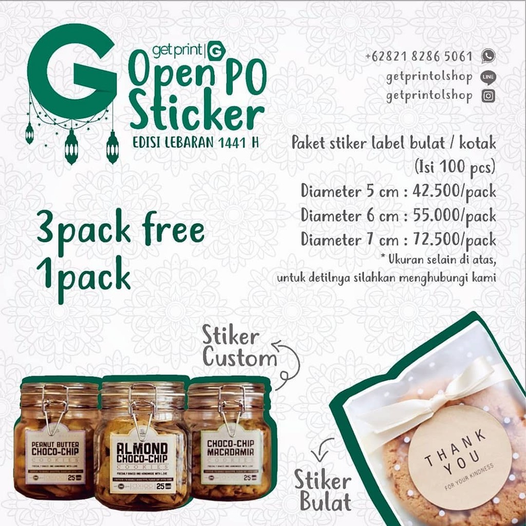 Jual STICKER LABEL BULAT 3CM (ORDER 3 PACK, FREE 1 PACK) | Shopee Indonesia