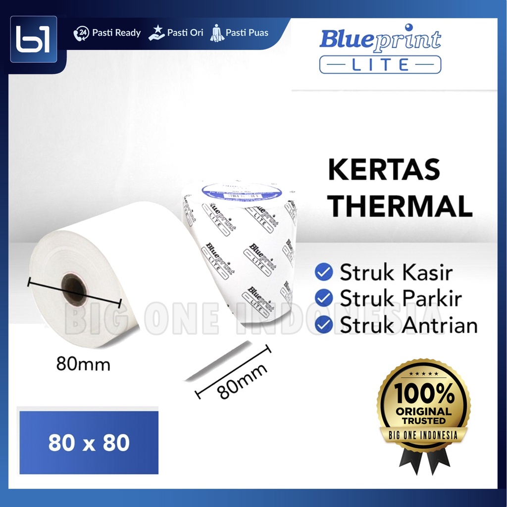 Jual Blueprint Lite Thermal Paper Roll 80x80mm, Kertas Thermal 80x80 mm ...