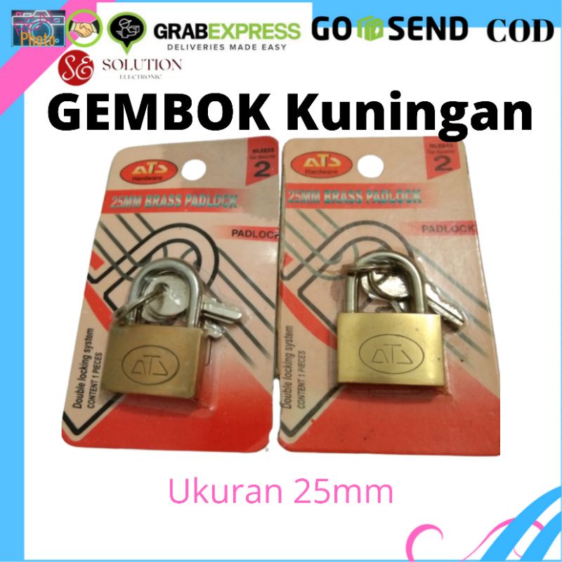 Jual Gembok Kuningan ATS 25mm Gembok Koper 25mm | Shopee Indonesia