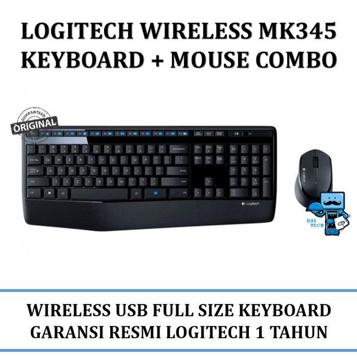 Jual Keyboard Mouse Logitech Wireless Combo MK345 Original | Shopee ...
