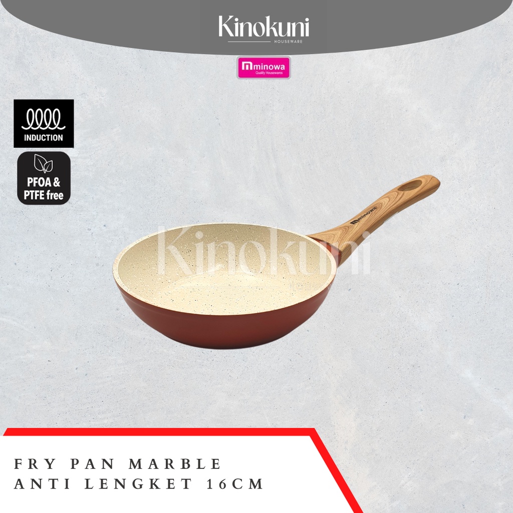 Jual MINOWA Wajan Anti Lengket 16 cm Wajan Keramik Fry Pan Panci Marble | Shopee Indonesia